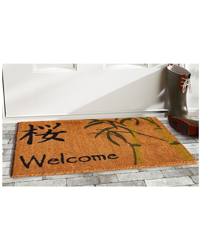 Home & More Asian Welcome 17" x 29" Coir/Vinyl Doormat - Macy's