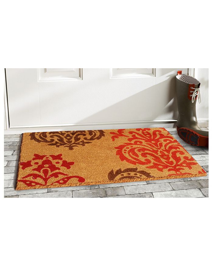 Home & More Orange Baroque 17" x 29" Coir/Vinyl Doormat - Macy's