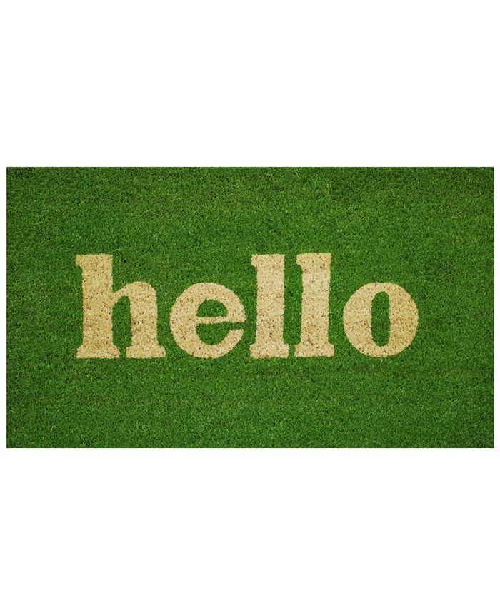 Home & More Hello Block 17" x 29" Coir/Vinyl Doormat - Macy's