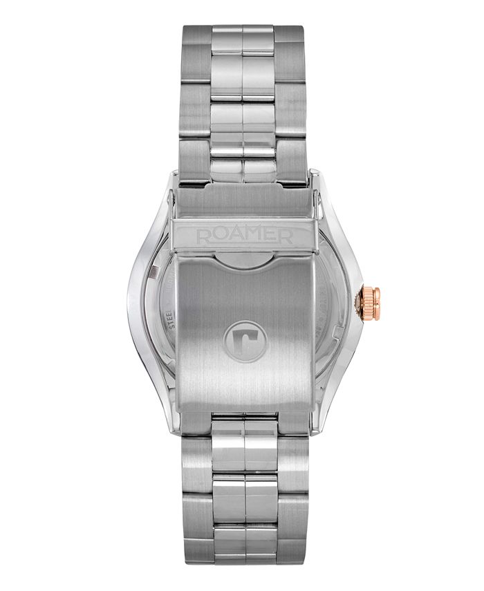 Roamer Men's 3 Hands Date 42 mm Dress Watch in Steel Case and Steel ...