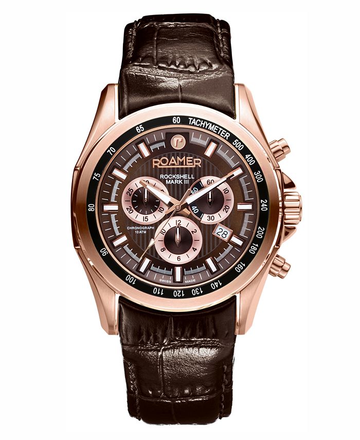 Roamer Men's Chronograph 42 mm Dress Watch in Steel Case on Strap - Macy's