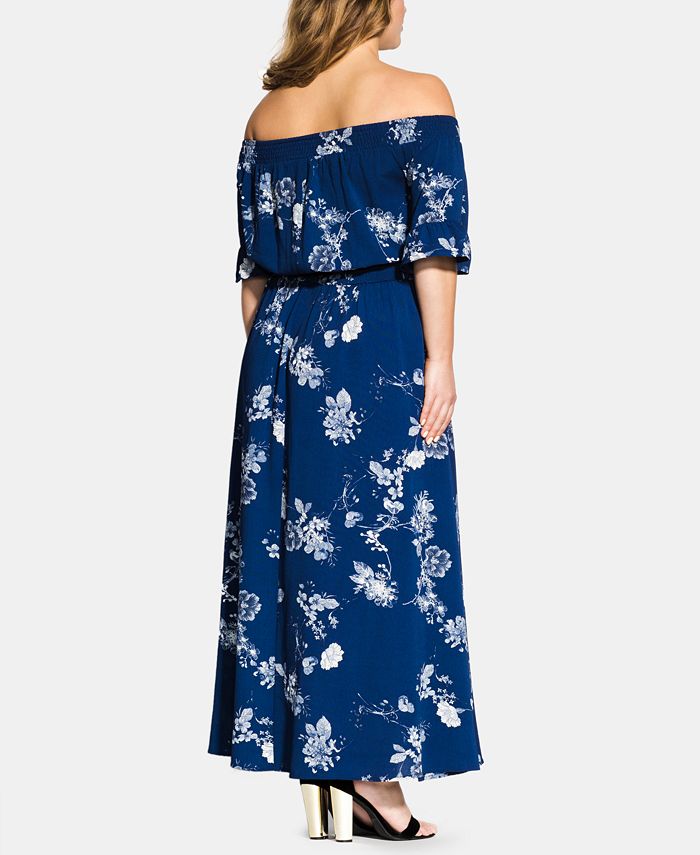 City Chic Plus Size Sapphire Garden Maxi Dress Macys