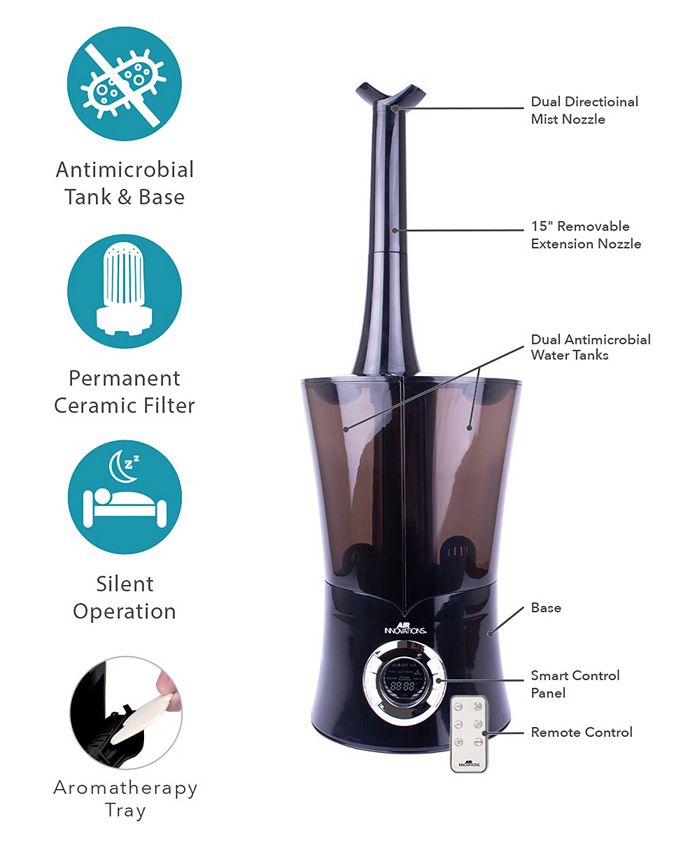Air Innovations Dual Tank Smart Humidifier with Remote and Aroma Tray ...