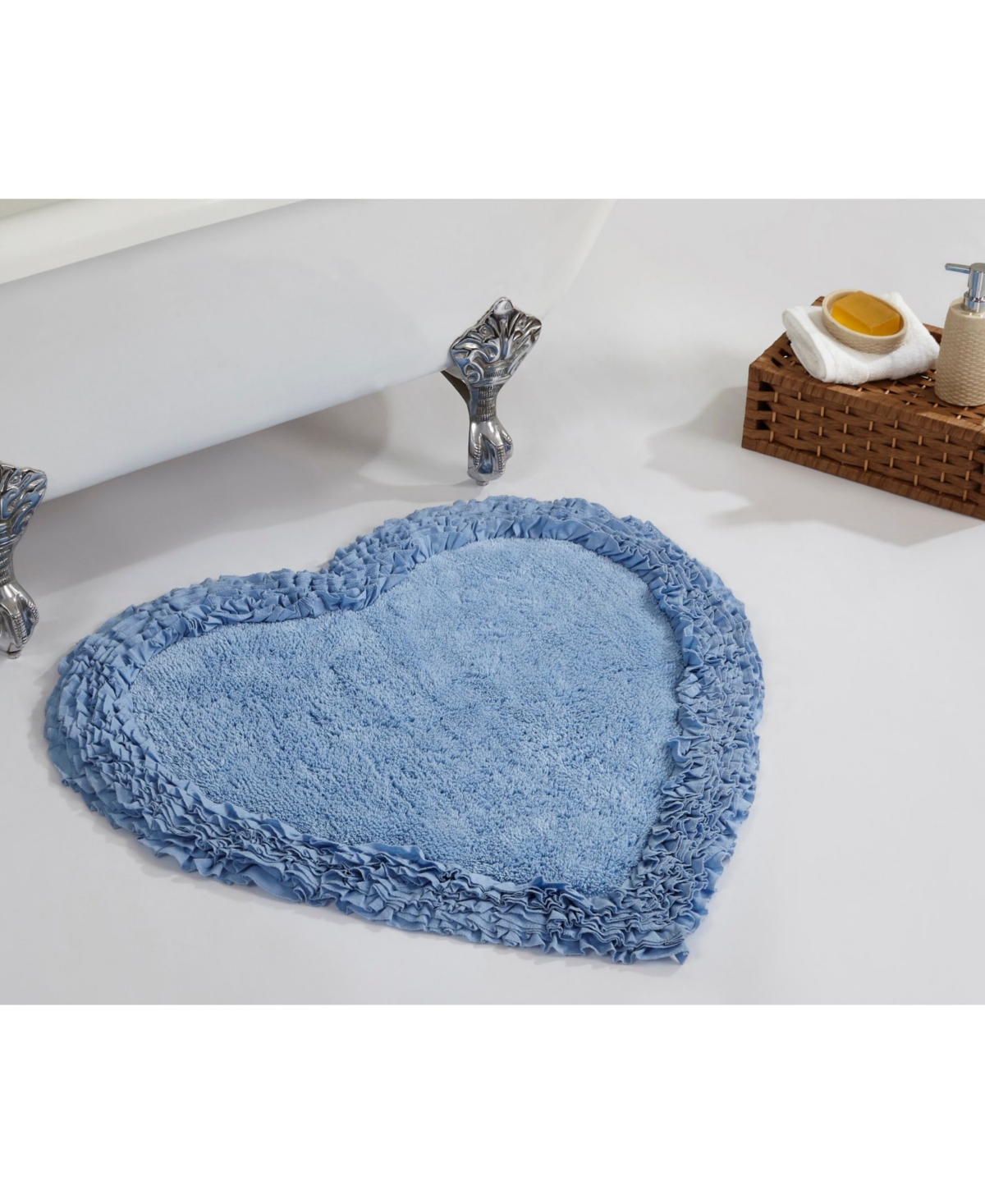 Click here for Better Trends Ruffle Heart Shape Bath Rug  30 - Bl... prices