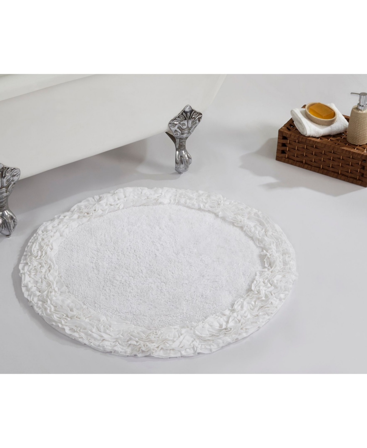 Click here for Better Trends Ruffle Heart Shape Bath Rug  30 - Wh... prices