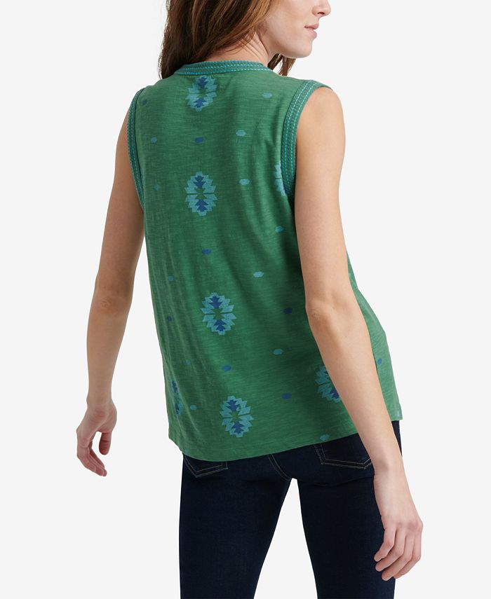 Lucky Brand Embroidered Tribal Tank Top - Macy's