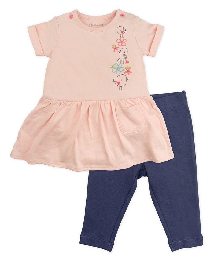 Mac & Moon Mac and Moon 2-Piece Pink Short Sleeve Bodysuit Dress Set ...