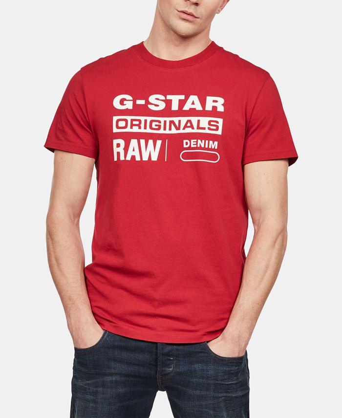 G-Star Raw Men's Logo T-Shirt, Created for Macy's & Reviews - T-Shirts ...