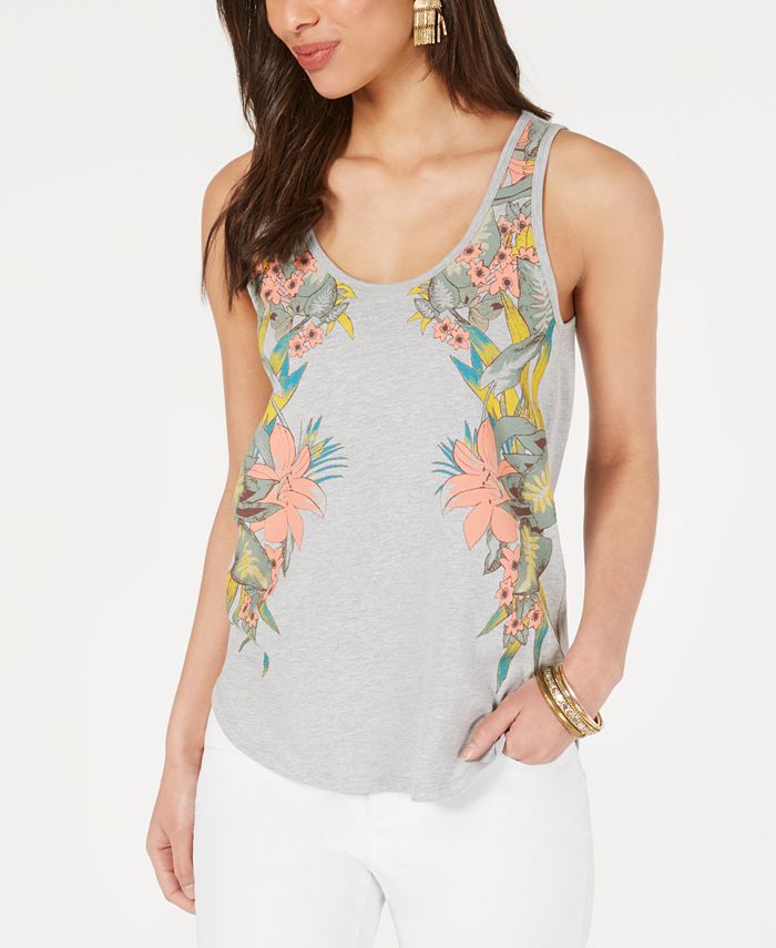Lucky Brand Cotton Floral-Graphic Tank Top - Macy's
