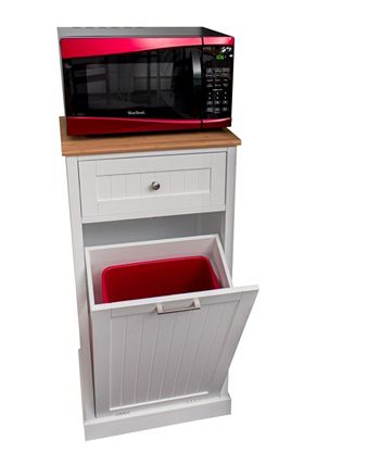 Spacemaster Microwave Kitchen Cart With Hideaway Trash Can Holder - Macy's
