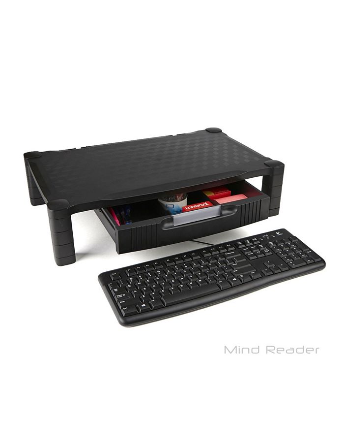 Mind Reader Extra Wide Monitor Stand, Monitor Riser, Height Adjustable ...