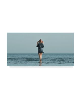 Mikhail Potapov 'Portrait Of Girl At Sea' Canvas Art - 19" x 10" x 2 ...