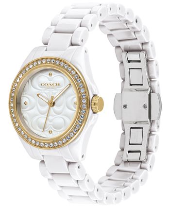 COACH Women's Astor White Ceramic Bracelet Watch 28mm - Macy's