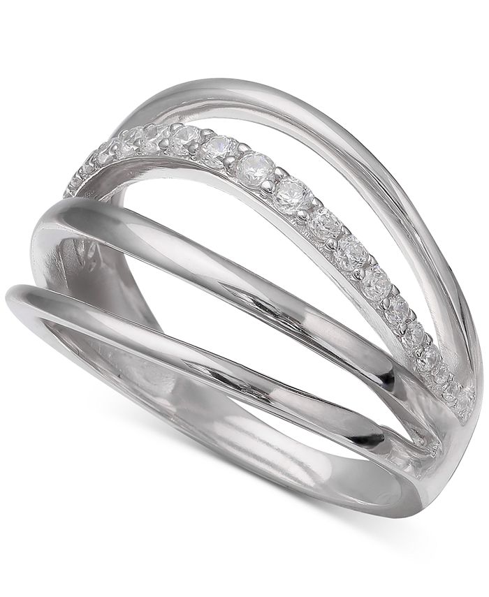 Giani Bernini Cubic Zirconia Multi-Row Ring in Sterling Silver, Created ...