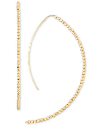 Italian Gold Beaded Threader Earrings in 14k Gold - Macy's