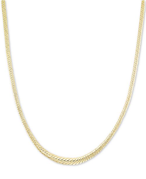 Italian Gold Graduated Herringbone 18" Chain Necklace in 14k Gold ...