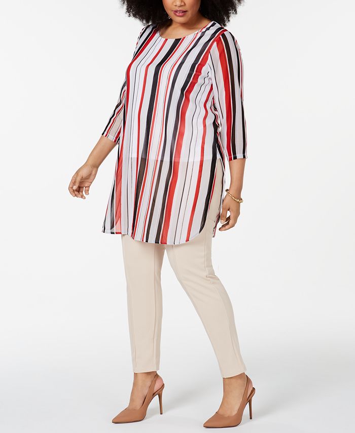 Alfani Plus Size Striped Super Tunic, Created for Macy's - Macy's