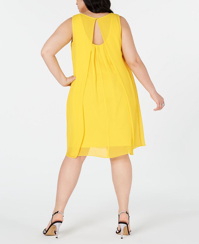 MSK Plus Size Rhinestone-Trim A-Line Dress - Macy's