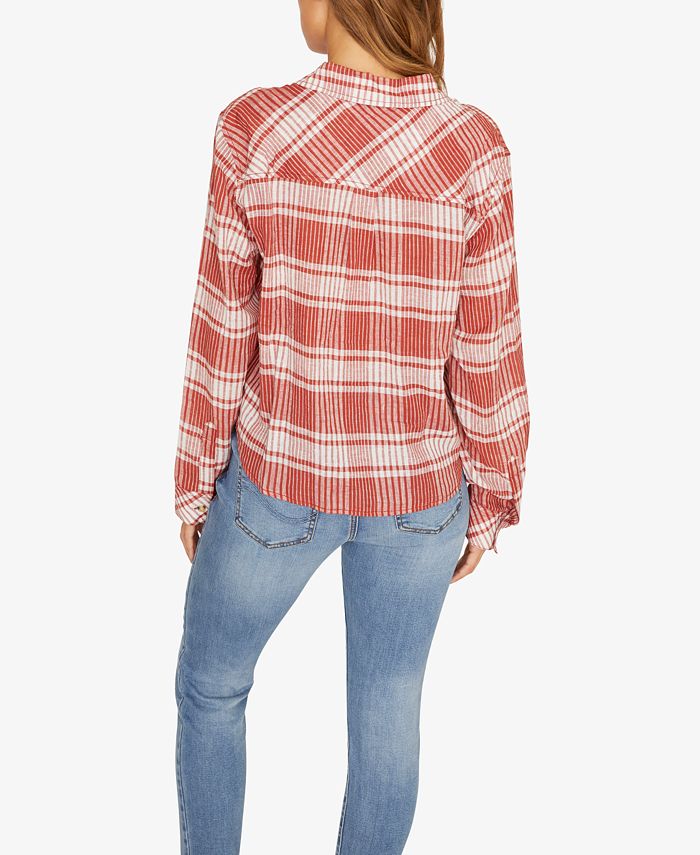 Sanctuary Resort Plaid Tie-Front Button-Up Top & Reviews - Tops - Women ...