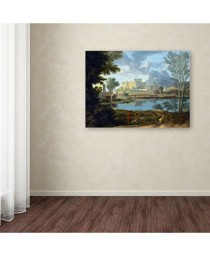 Trademark Global Nicolas Poussin 'Landscape With Calm' Canvas Art - 24 ...