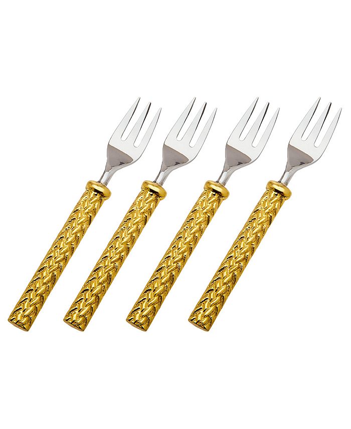 Godinger Herringbone Dessert Forks - Set of 4 - Macy's