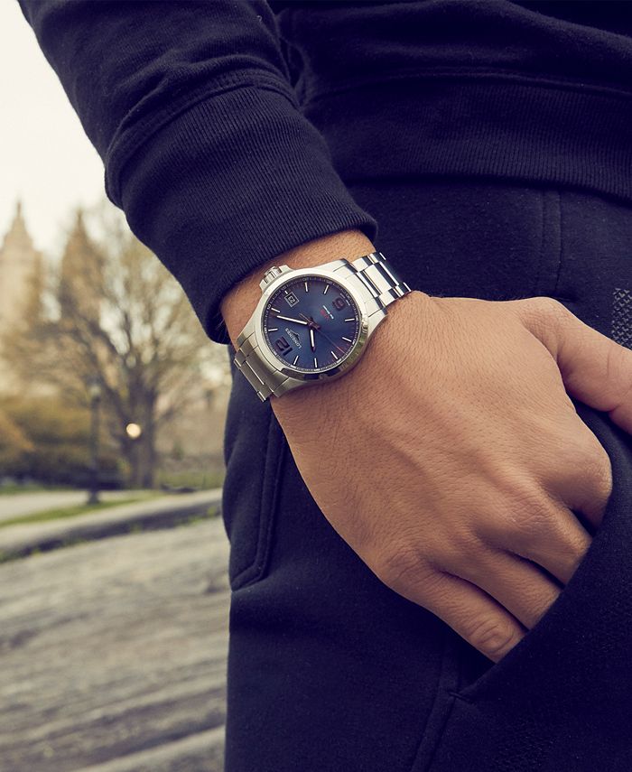 Longines Men's Swiss Conquest VHP Stainless Steel Bracelet Watch 41mm ...