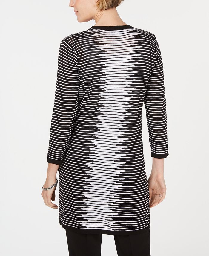Kasper Striped Open-Front Cardigan - Macy's