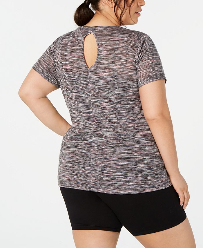 Ideology Plus Size Space-Dyed Keyhole-Back Top, Created for Macy's - Macy's