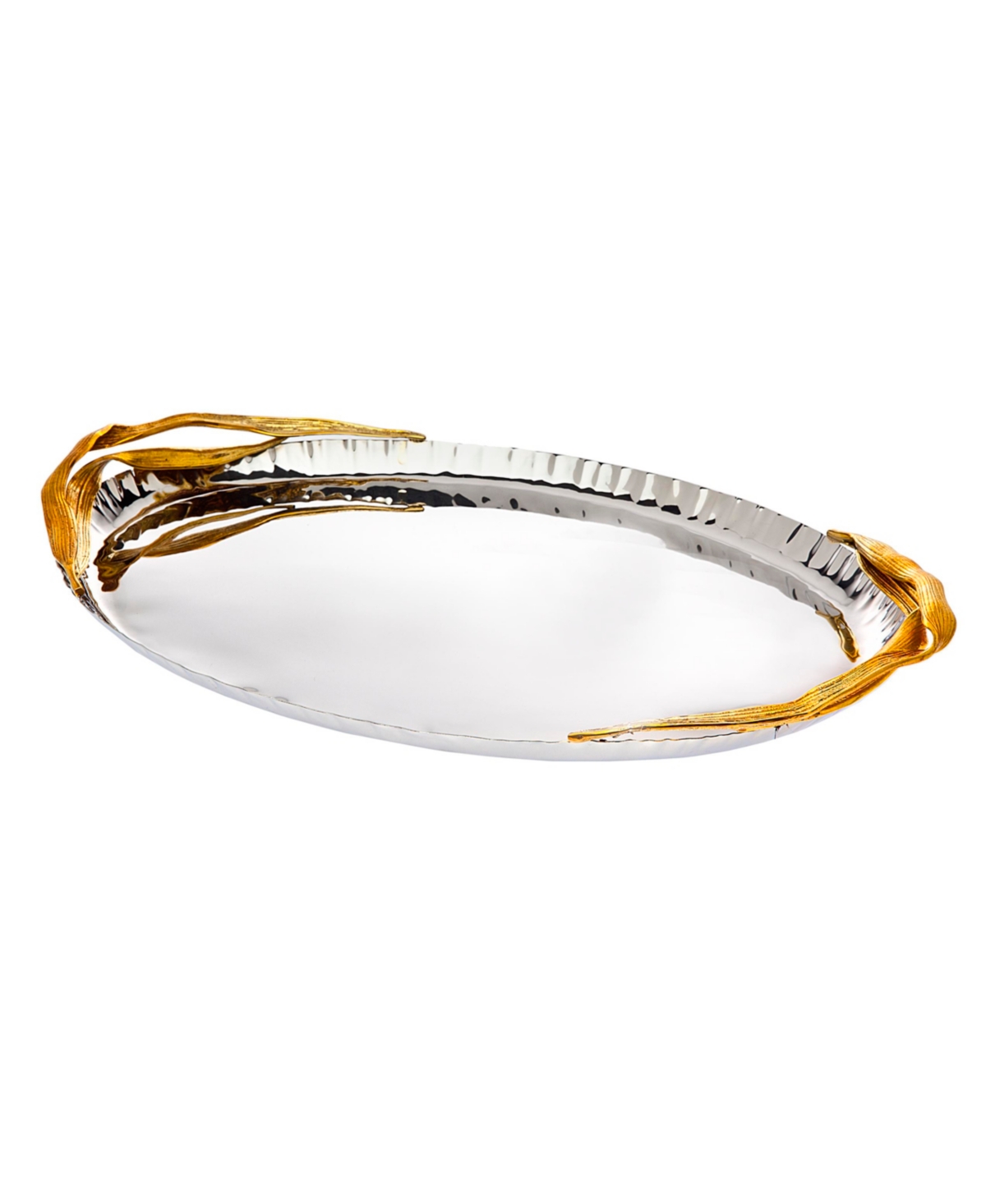 Click here for Godinger Crumpled Leaf 17 Tray - Silver prices