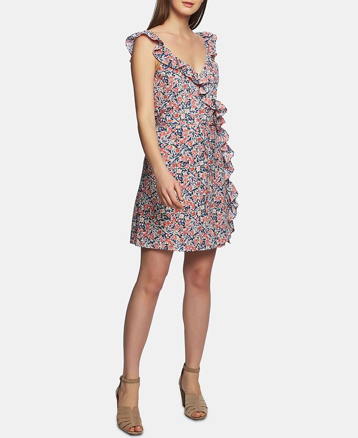 1.STATE Ruffled Floral-Print Mini Dress - Macy's