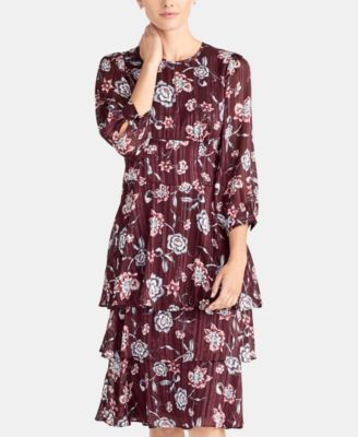 RACHEL Rachel Roy Floral-Print Ruffled Midi Dress - Macy's