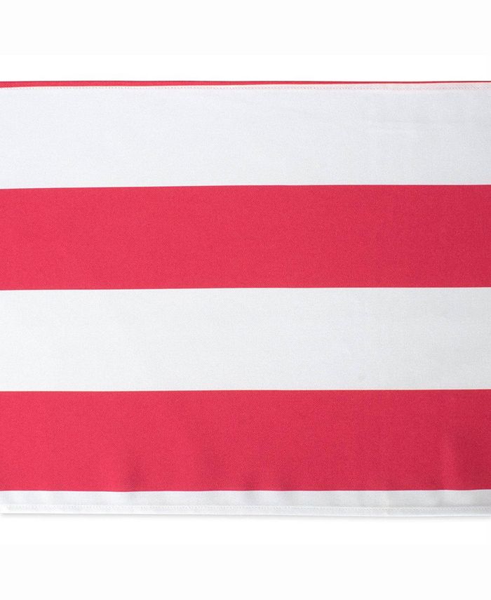 Design Imports Coral Cabana Stripe Outdoor Table Runner 14" X 108" - Macy's