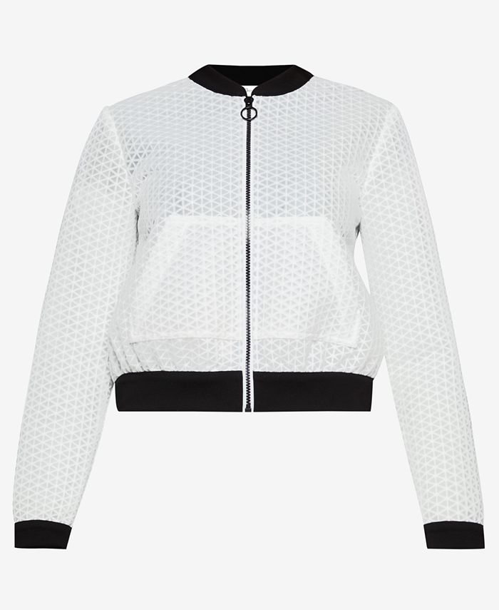 BCBGeneration Mesh Bomber Jacket - Macy's