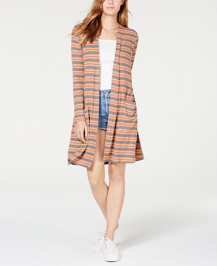 Hippie Rose Juniors' Rib-Knit Duster Cardigan - Macy's