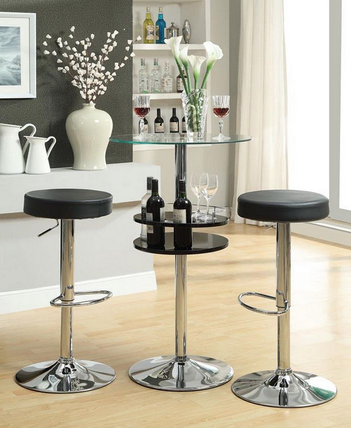 Coaster Home Furnishings Blain Bar Table with Tempered Glass Top and ...