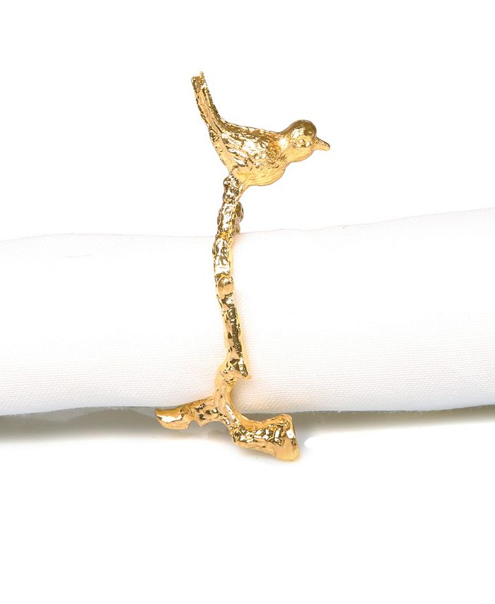 Classic Touch Set of 4 Gold Bird Design Napkin Rings - Macy's