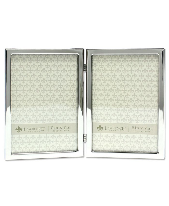 Lawrence Frames Hinged Double Silver Standard Metal Picture Frame - 5 ...