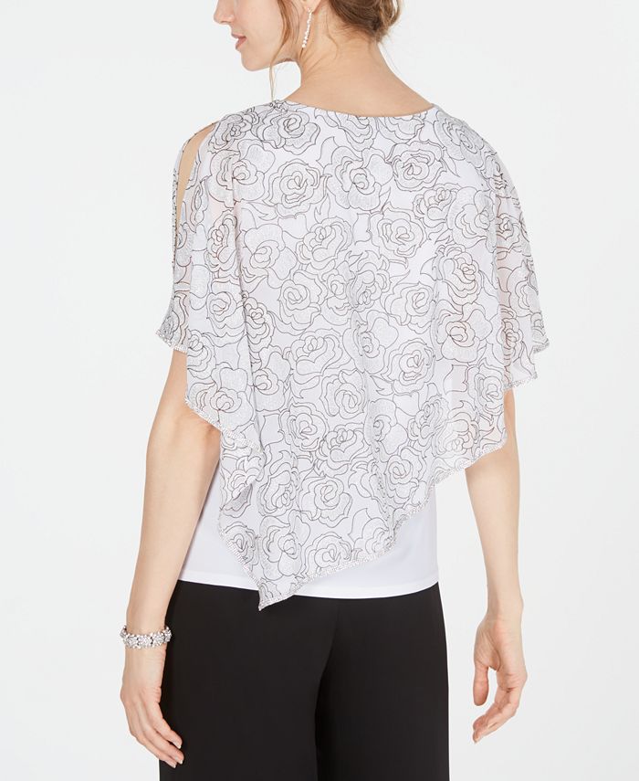 MSK Embellished Overlay Top - Macy's