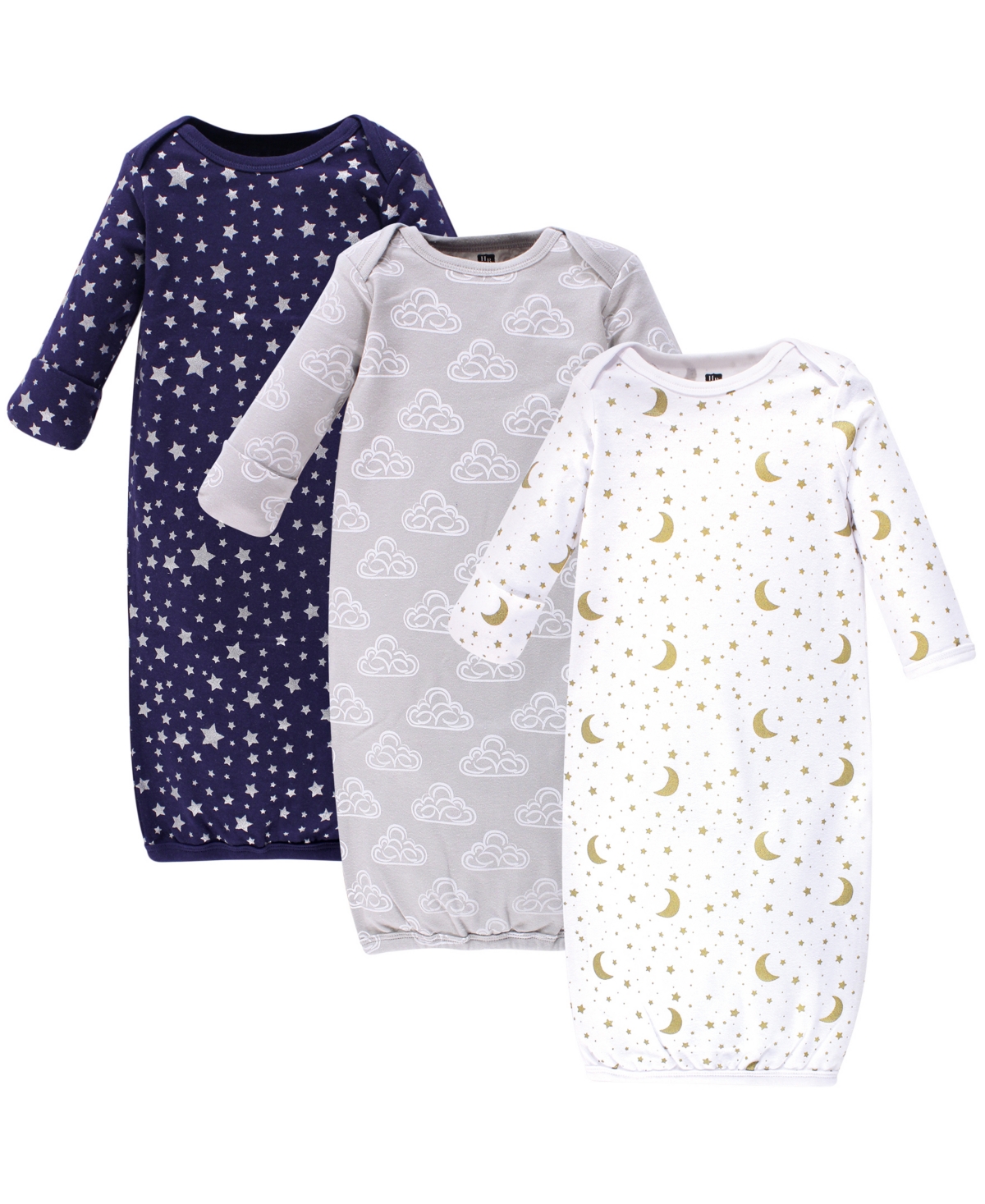 Click here for Hudson Baby Baby Girl Cotton Gowns  3-Pack - Gray prices