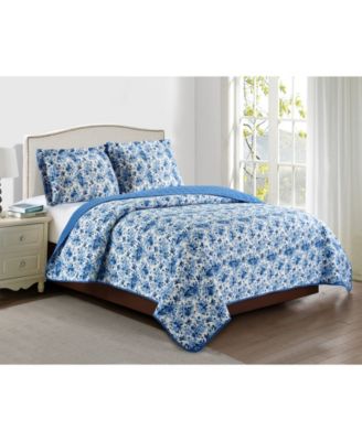 Home Styles Floral 3 Piece Quilt Set - Macy's