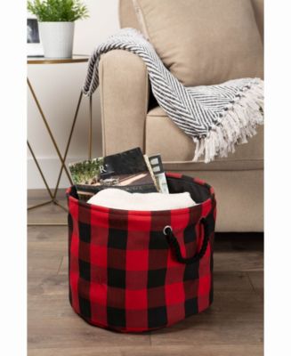 Design Imports 16" Buffalo Check Round Storage Bin - Macy's