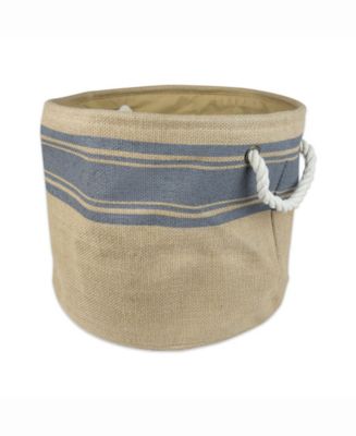 Deisgn Imports 12" Round Burlap Storage Bin - Macy's