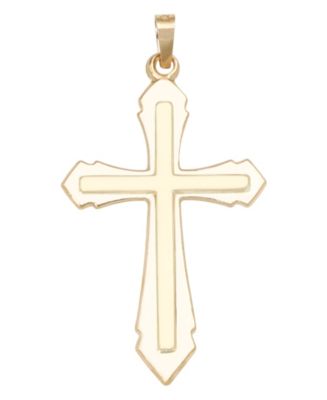Cross Pendant in 14k Yellow Gold - Macy's