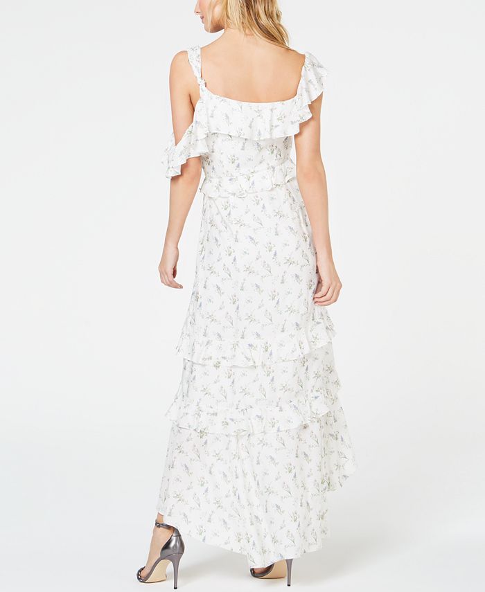 Rachel Zoe Joanna Printed Asymmetric Ruffled Midi Dress - Macy's
