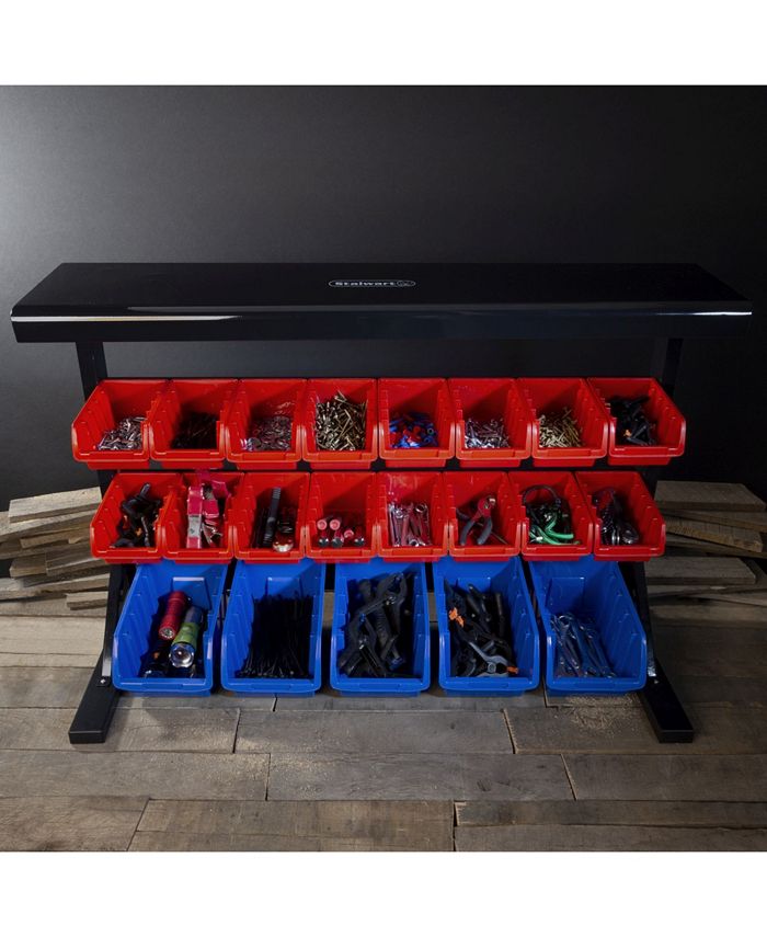 Trademark Global 21 Bin Storage Rack organizer - Wall Mountable ...