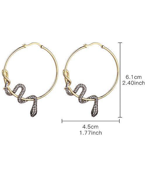 nOir Cubic Zirconia Snake Wrapped Hoop Earring & Reviews - Earrings ...