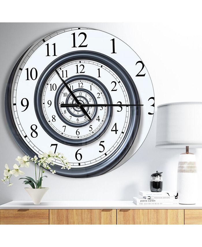 Design Art Designart Oversized Contemporary Round Metal Wall Clock ...