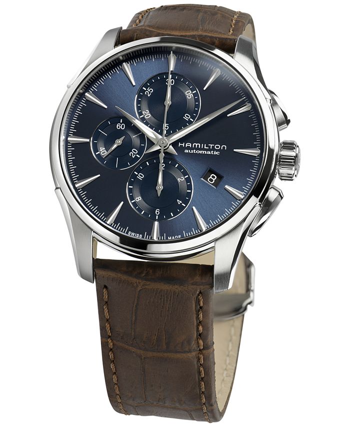 Hamilton Men’s Swiss Automatic Chronograph Jazzmaster Brown Leather ...