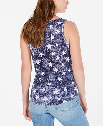 Rebellious One Juniors' Printed Tie-Front Tank Top - Macy's
