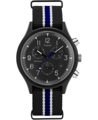 Timex MK1 Supernova™ Chronograph 42mm Black Fabric Strap Watch - Macy's